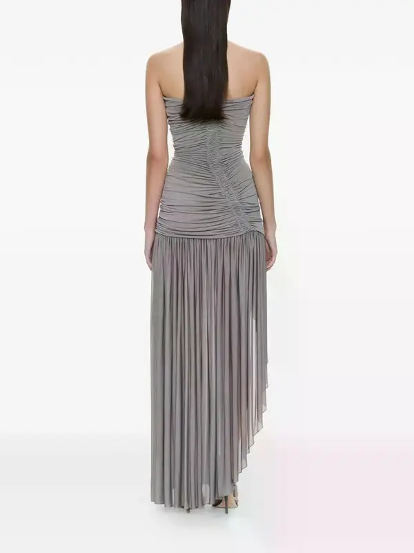 Christopher Esber Arced Orion Strapless Asymmetric Dress - Grey