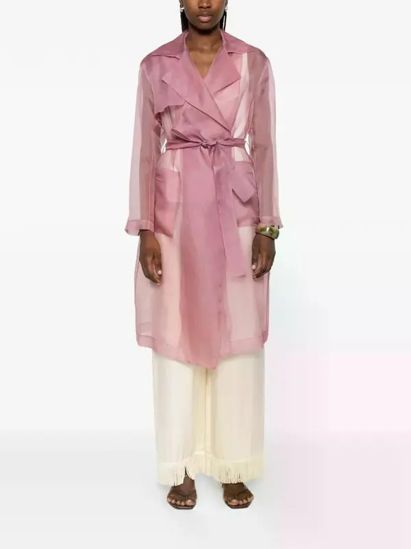 Antonelli Firenze Valmorea Belted Coat - Pink
