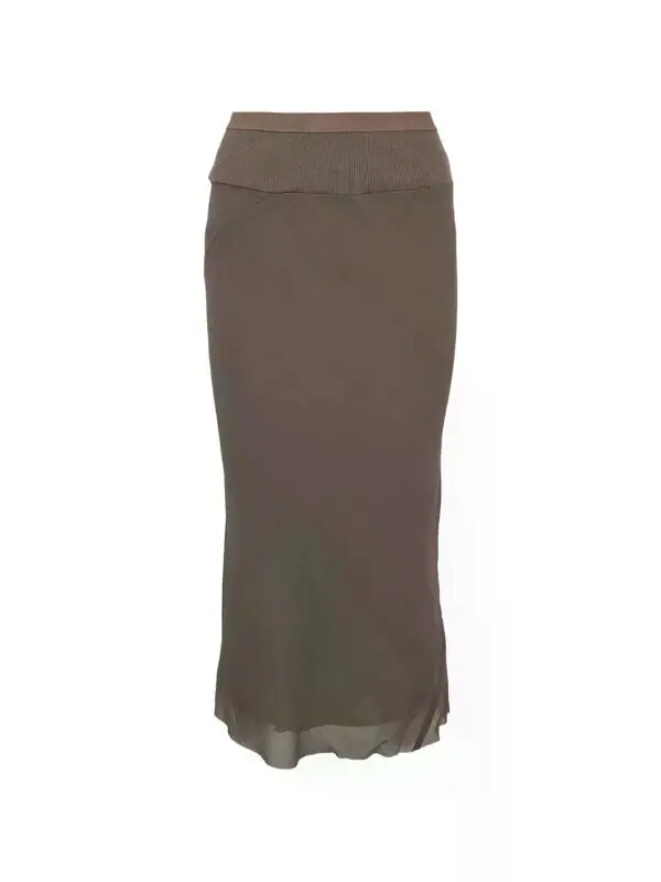 Rick Owens Knee Bias Midi Skirt - Grey