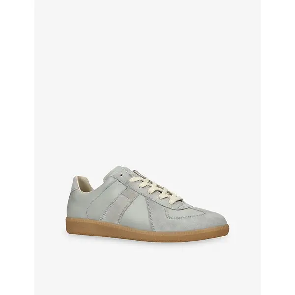 MAISON MARGIELA Replica Panelled Leather Trainers - Grey/light