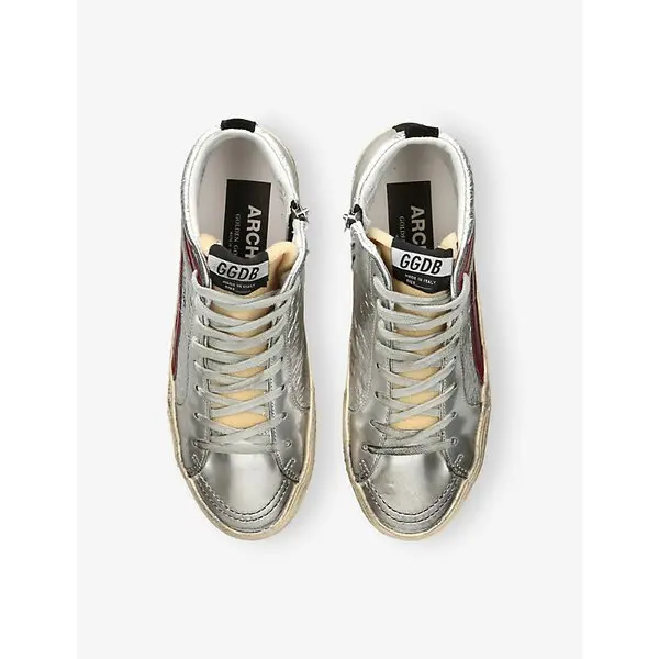 GOLDEN GOOSE Metallic-leather High-top Trainers