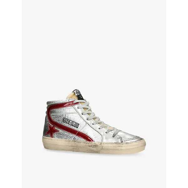 GOLDEN GOOSE Metallic-leather High-top Trainers