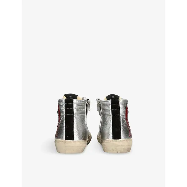 GOLDEN GOOSE Metallic-leather High-top Trainers