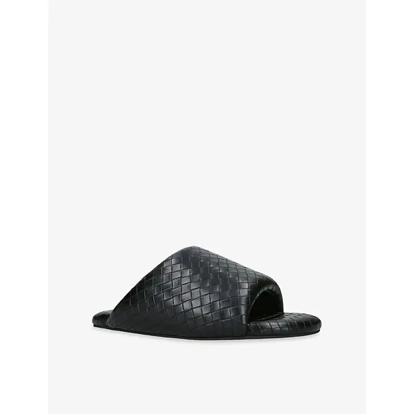 SIMONMILLER Woven Leather Sliders - Black