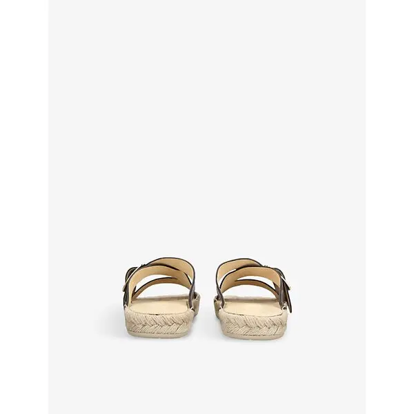 Loewe Petal Leather Espadrille Sliders