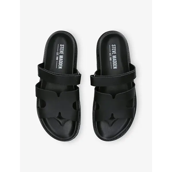 Steve Madden Manu Leather Sandals - Black