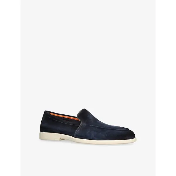 Santoni Malibu Suede Loafers - Navy