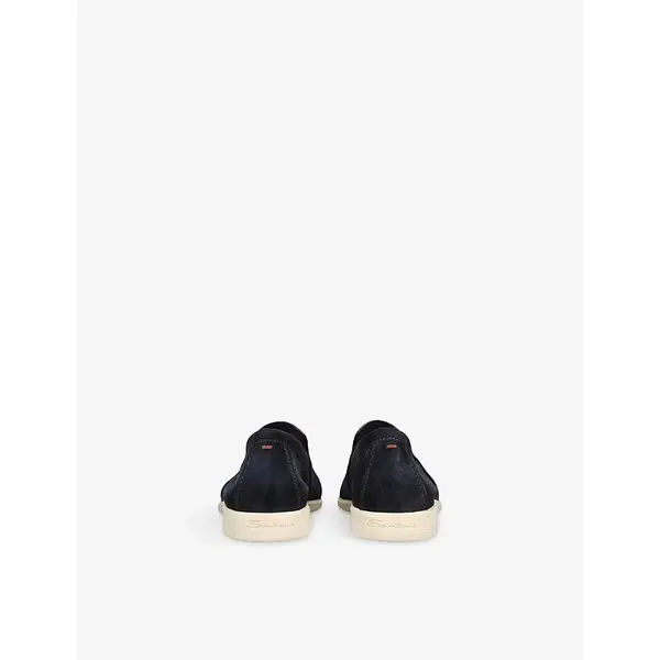 Santoni Malibu Suede Loafers - Navy
