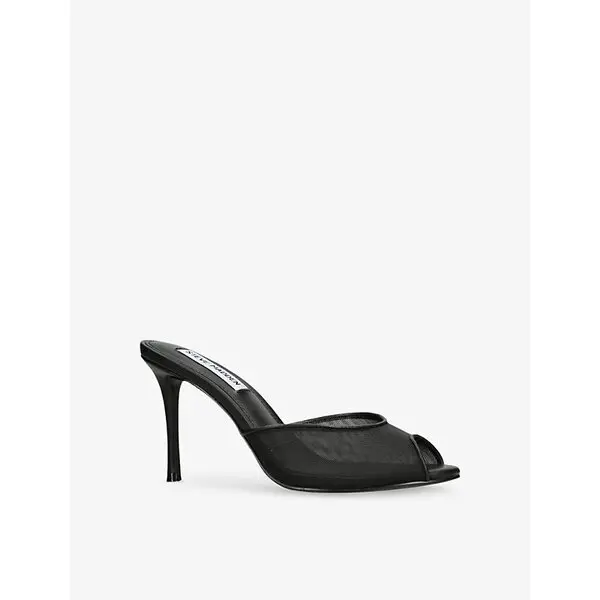 Steve Madden Mesh Heeled Mules - Black