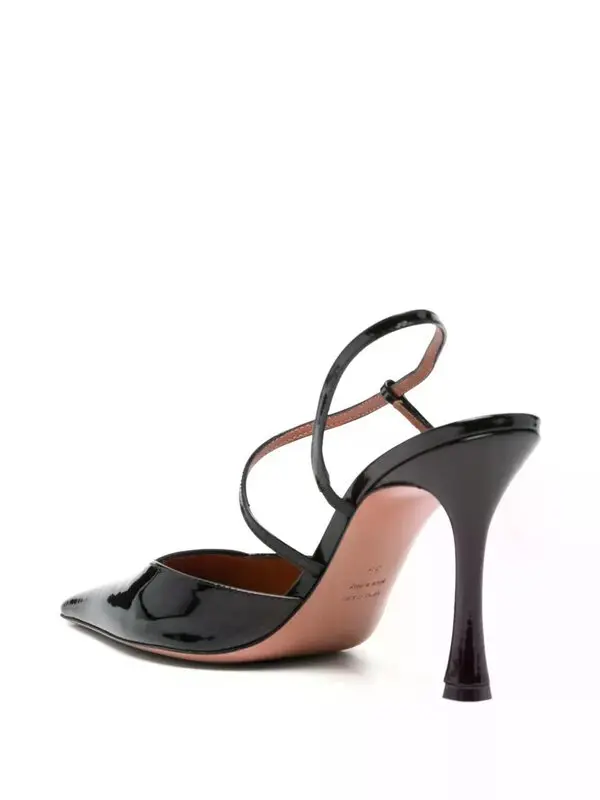 CASTAGNA Patent Leather Criss-cross Strap Pointed Toe Pumps