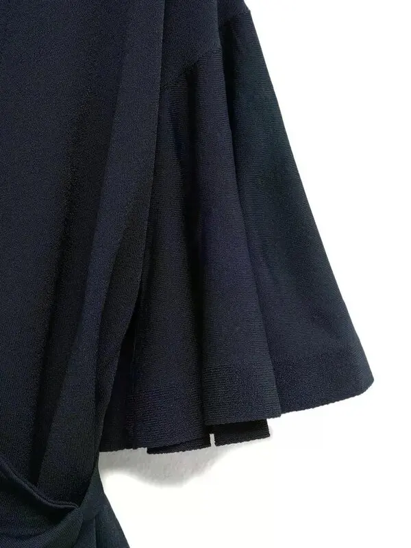 Jacquemus Dark Navy Wrap Flared-sleeve Top - Blue