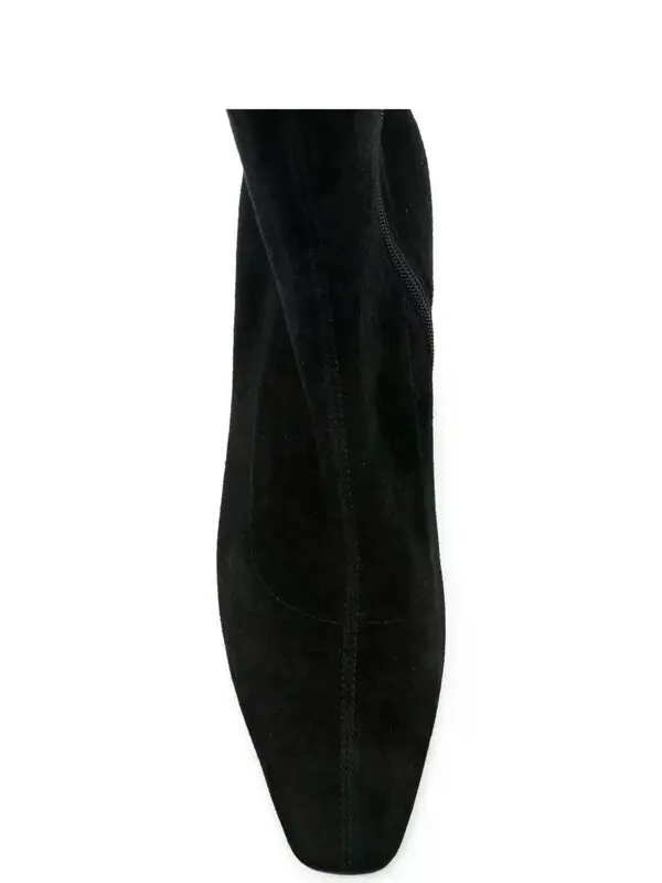 LINDA BAUMANN Suede Block Heel Pointed Toe Ankle Boots