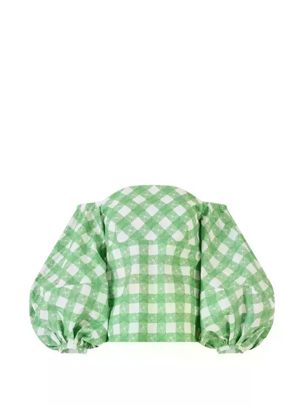Rosie Assoulin Off-the-shoulder Balloon Sleeve Blouse - Green