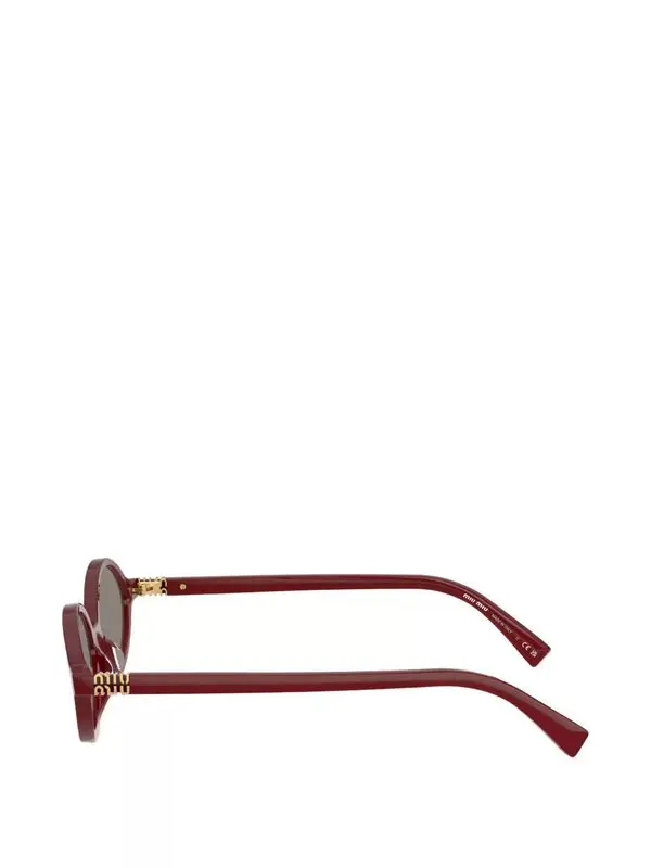Miu Miu Oval Frame Sunglasses - Red