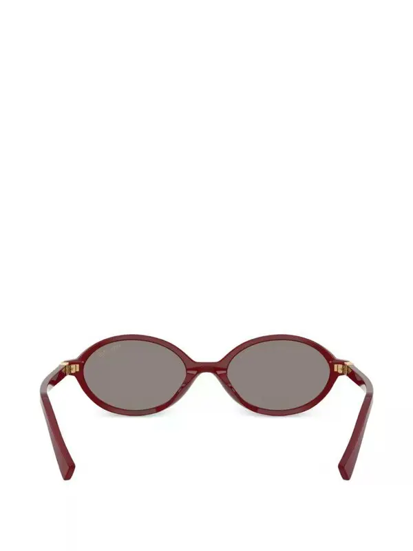 Miu Miu Oval Frame Sunglasses - Red