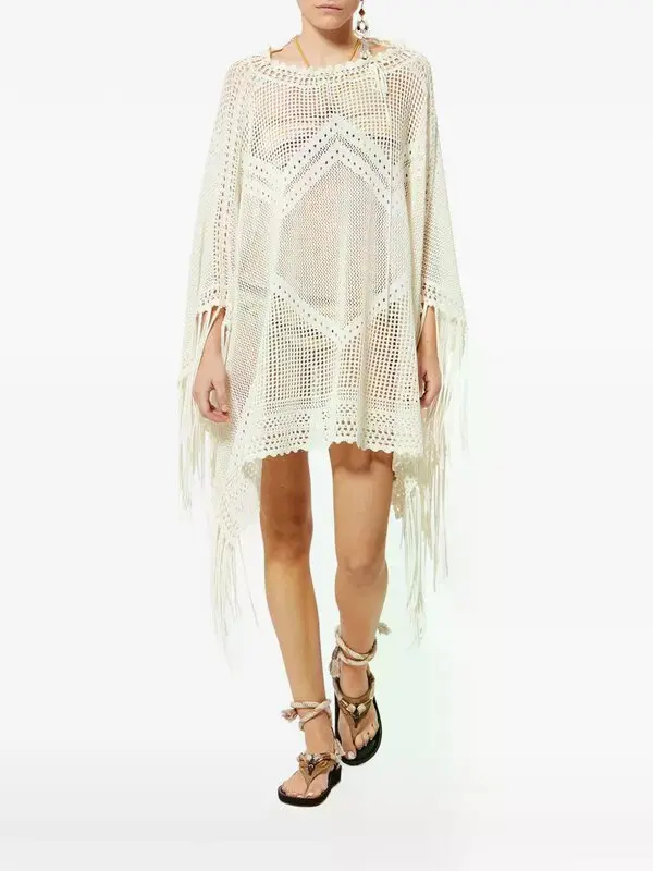 Isabel Marant Étoile Metilia Crochet Fringed Cape - Neutrals