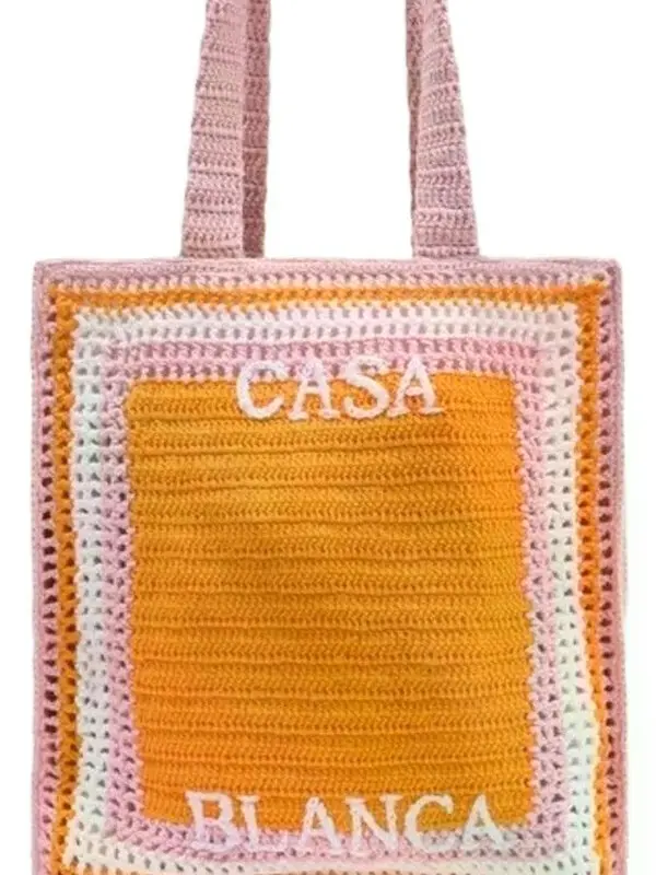 Casablanca Logo Embroidered Shoulder Bag