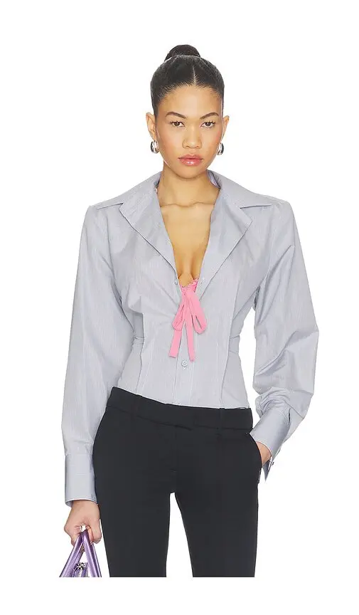 Attico Button Down Shirt - Grey