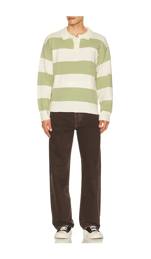 Central Park West Theo Striped Rugby Sweater