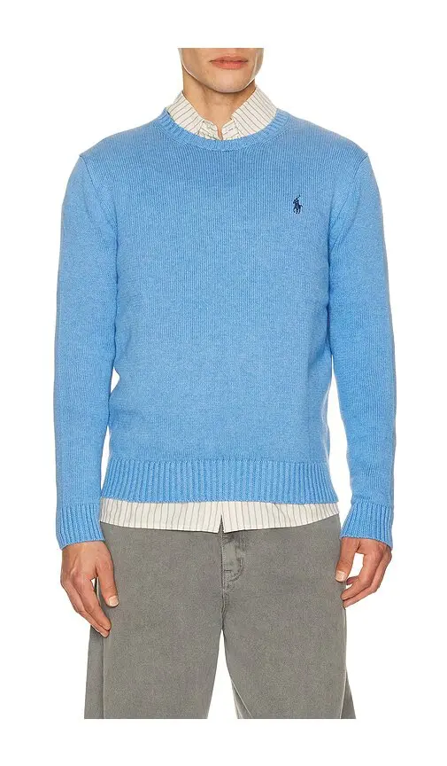 Polo Ralph Lauren Embroidered Logo Crewneck Sweater - Royal
