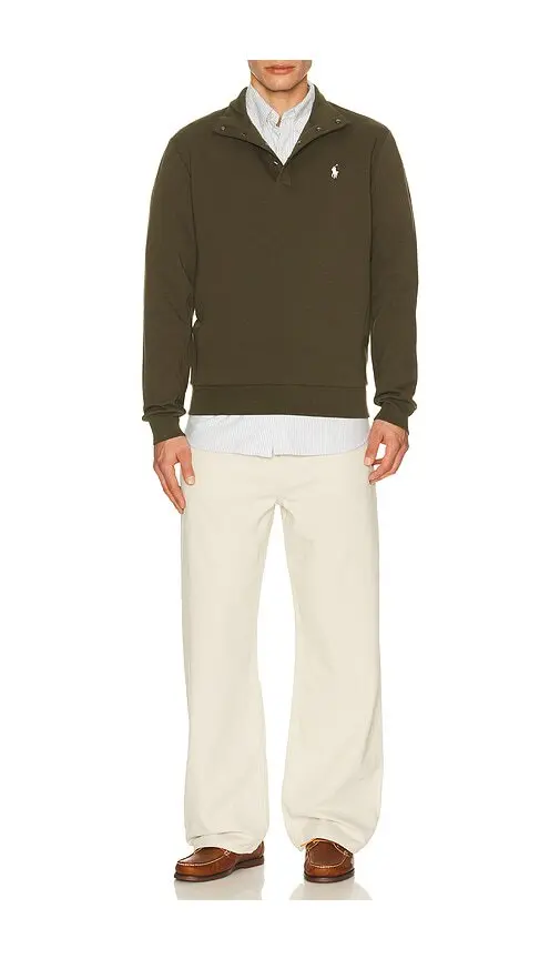 Polo Ralph Lauren Long Sleeve Double Knit Tech Snap Mocknock Pullover