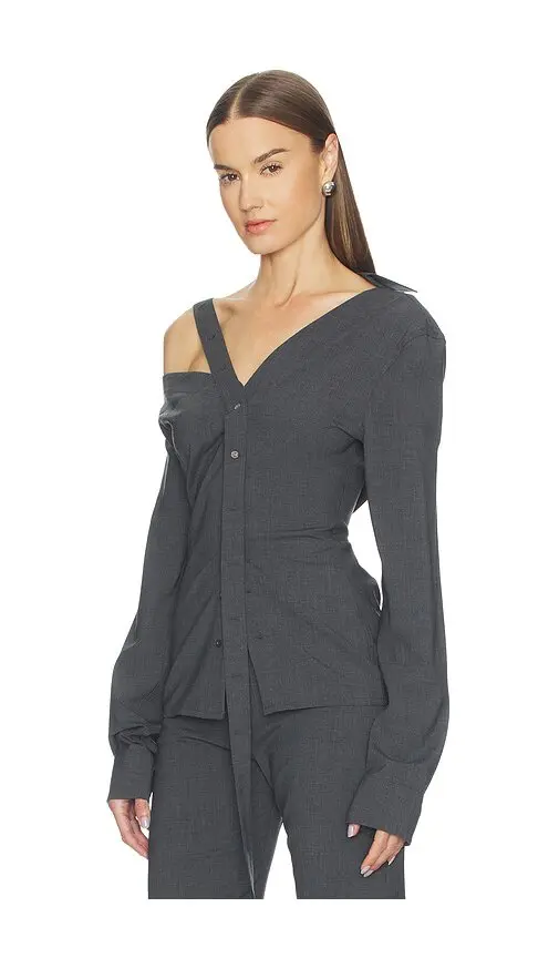 JADE CROPPER Asymmetric Long Sleeve Top