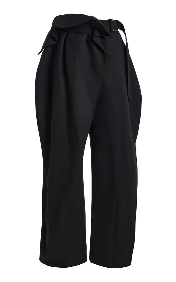 JW Anderson Fold-over Wool Trousers With Buckle Detail