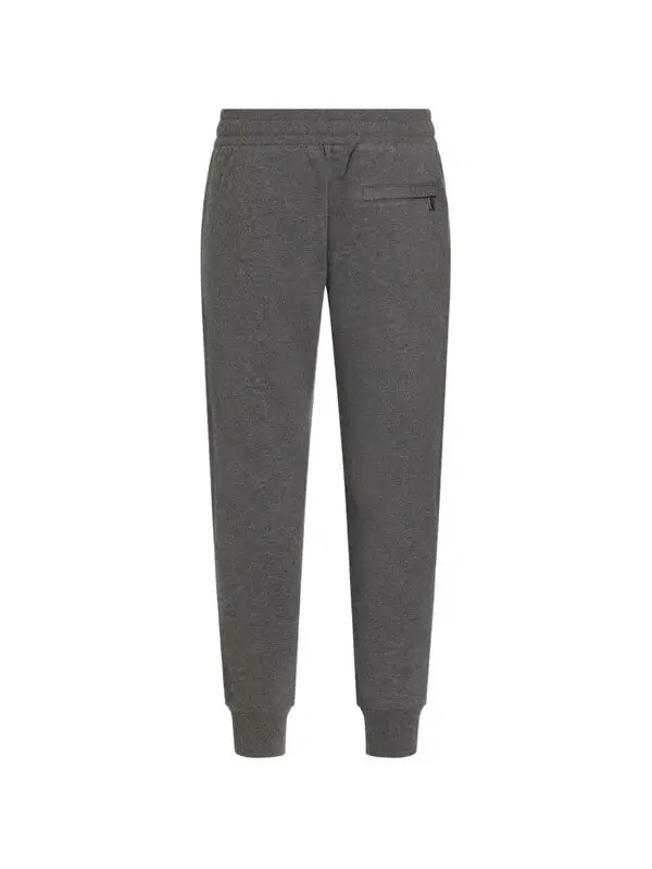Dolce & Gabbana Jersey Trousers With Heraldic Patch - Grey