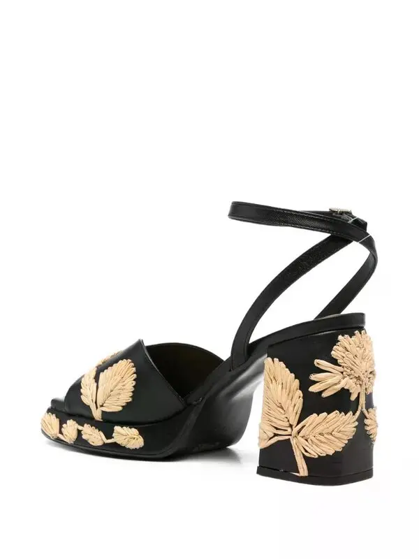 CastaÑer Vasilia Embroidered Leather Platform Sandals