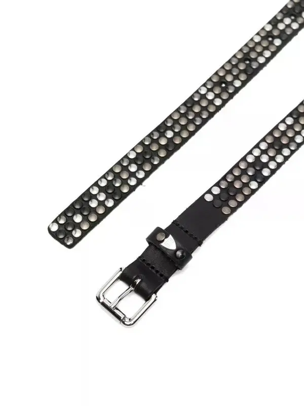 HTC LOS ANGELES Studded Leather Belt - Black