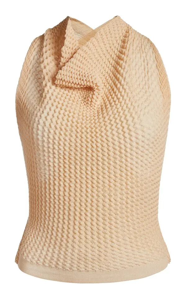 Victoria Beckham Sleeveless Draped Knit Top - Neutral