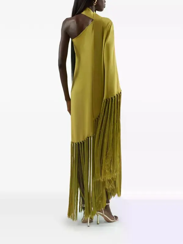 TALLER MARMO One-shoulder Fringed Maxi Dress