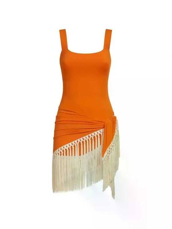 TALLER MARMO Mini Lido Fringed Swimsuit - Orange
