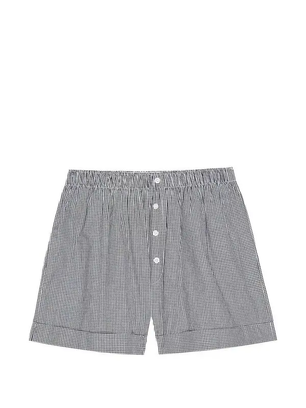 The Great. Button Gingham Shorts