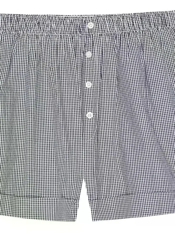 The Great. Button Gingham Shorts