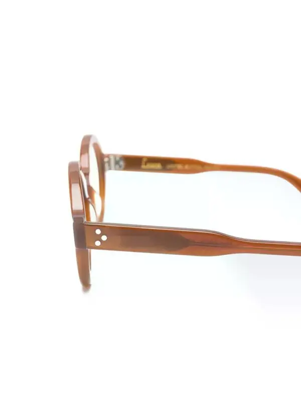 LESCA Saga Round Frame Eyeglasses - Brown
