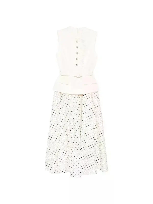 SELF-PORTRAIT Polka-dot Belted Midi Dress