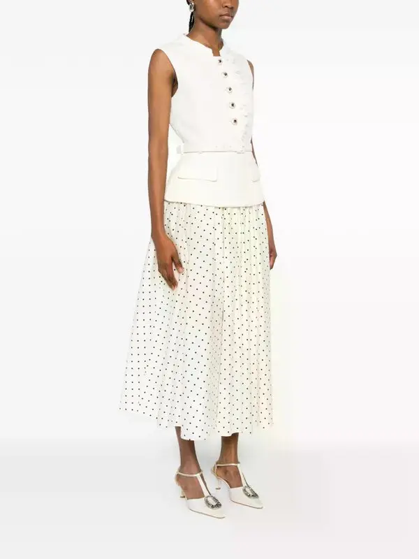 SELF-PORTRAIT Polka-dot Belted Midi Dress