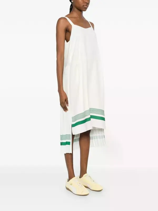 Lacoste Pleated Stripe Mini Dress