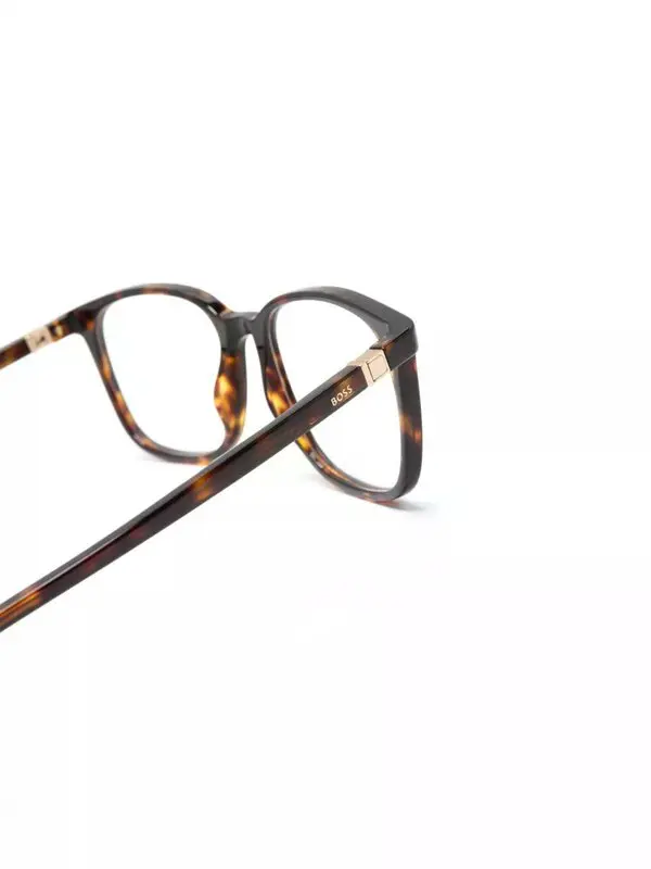 BOSS Tortoiseshell Square Frame Eyeglasses