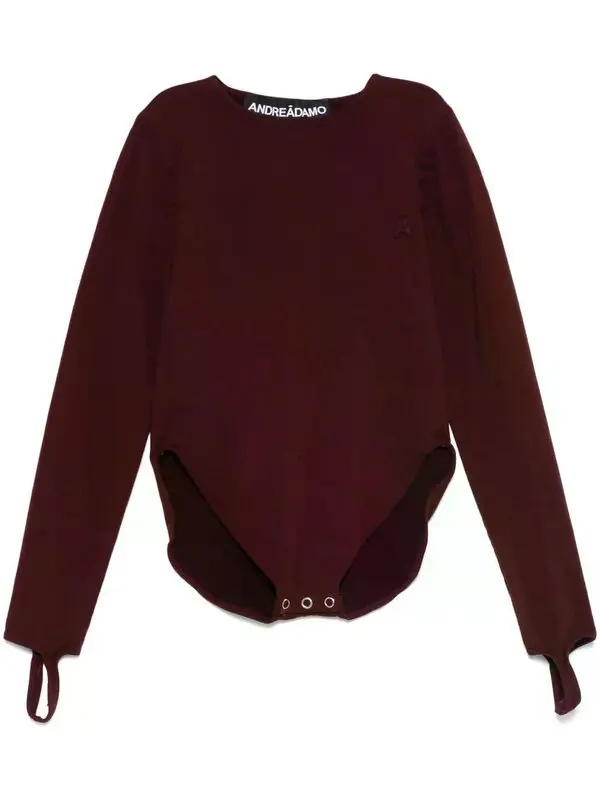 ANDREĀDAMO Logo Patch Bodysuit - Red