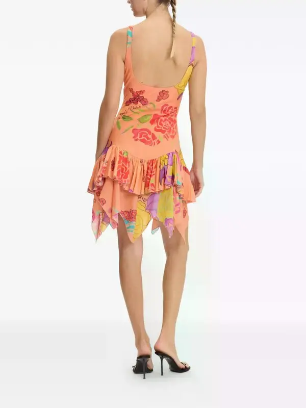 DONDE ESTEBAN Floral Ruffled Mini Dress