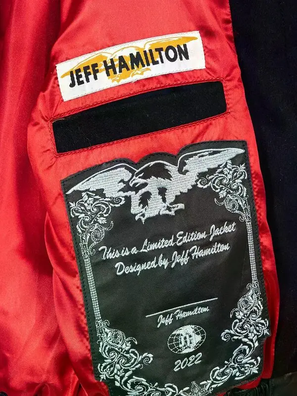 JEFF HAMILTON Nba Collage Wool Jacket With Leather Trim - Black