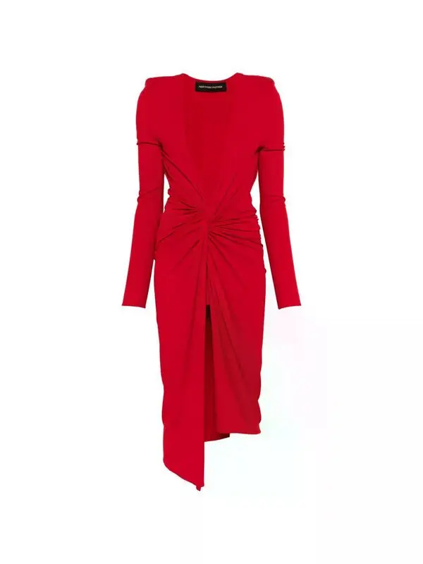 Alexandre Vauthier V-neck Knotted Midi Dress