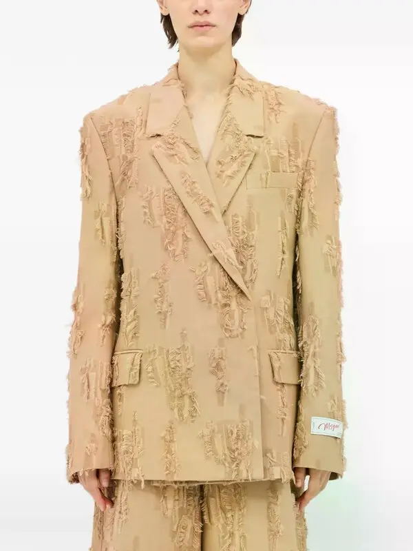 MSGM Raw-cut Double-breasted Blazer