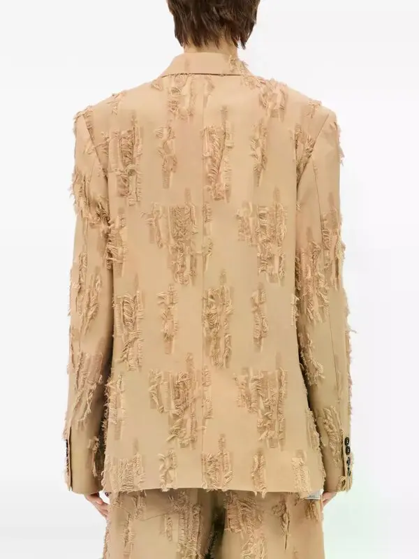 MSGM Raw-cut Double-breasted Blazer