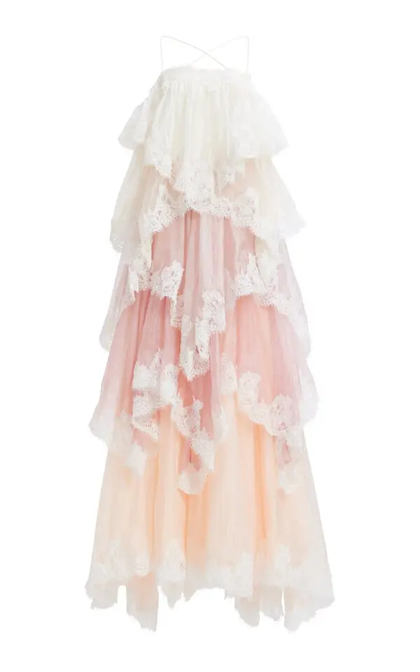 Aje Ophelia Lace-trimmed Gown - Multi