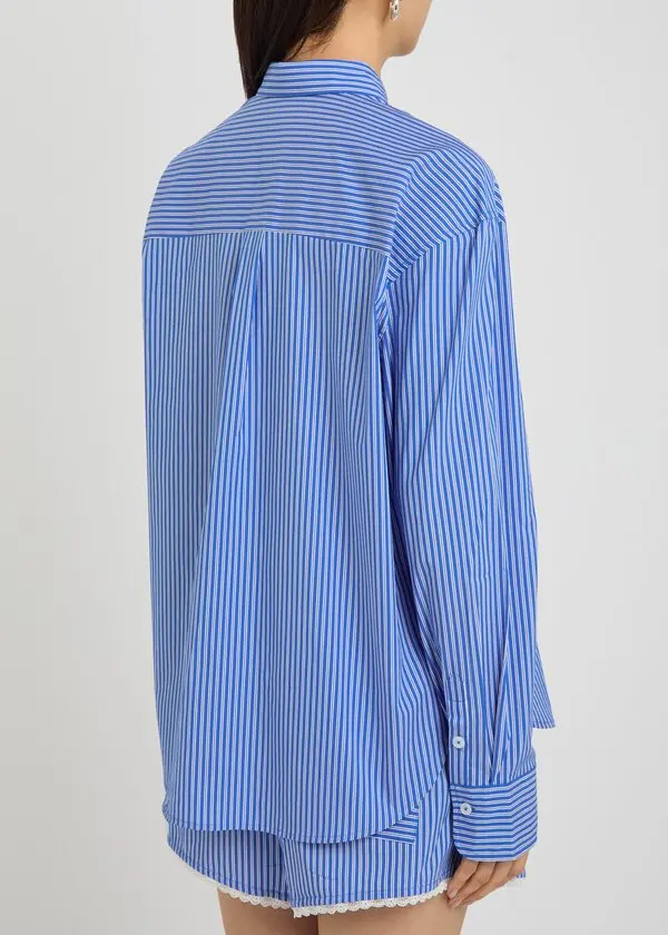 Good American Striped Cotton-blend Shirt