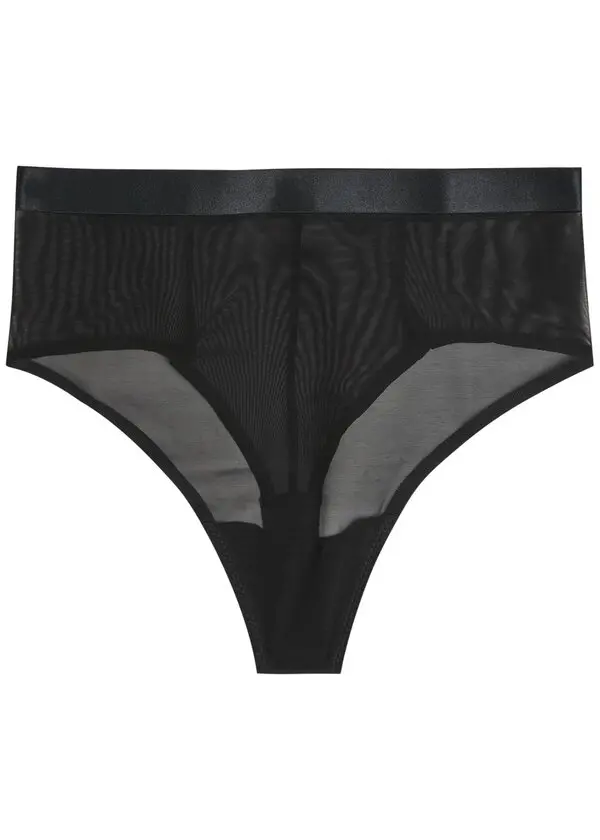 Spanx Sheersense Sculpting Mesh Thong - Black