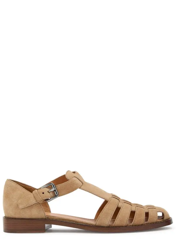 Church's Kelsey Woven Suede Sandals - Cream